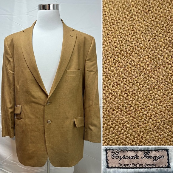 tom james | Suits & Blazers | Tom James Custom Mens 46l Tan 2button ...